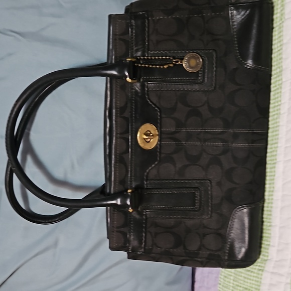 Coach | Bags | Coach Hampton Signature Black Purse | Poshmark